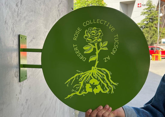 Round Sign - Custom Round Shop Sign - Storefront Blade Sign - Wall Mou ...