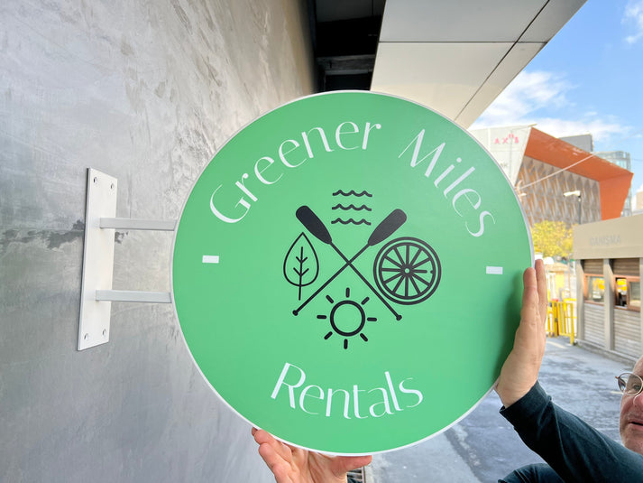 Round Sign - Custom Round Shop Sign - Storefront Blade Sign - Wall Mou ...